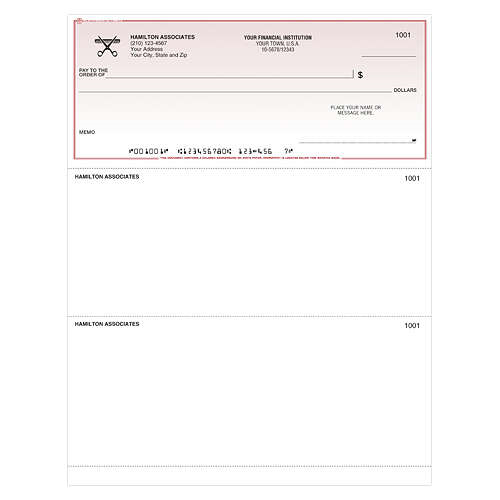 Laser Voucher Check on Top - Burgundy Safety | Walmart Checks